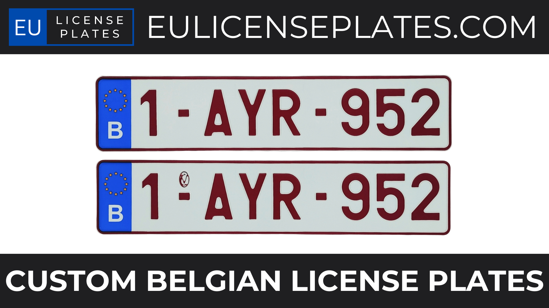 BELGIAN LICENSE PLATES - TOP CUSTOM BELGIUM LICENSE PLATES